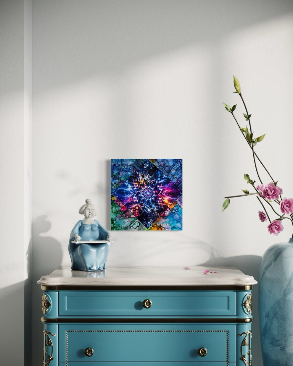 Original 12x12 Mandala Artwork - Epoxy and Alcohol Ink magical artwork ...