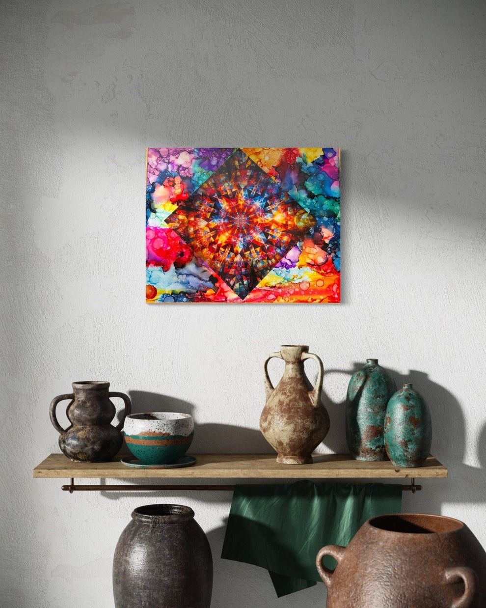 Original 12x16 Mandala Art/ Epoxy Creations with Alcohol Ink by Lisa M ...